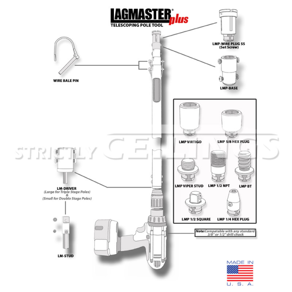 Lagmaster PLUS Fastener Pole LMP 24 | Lagmaster PLUS 24' | Strictly ...